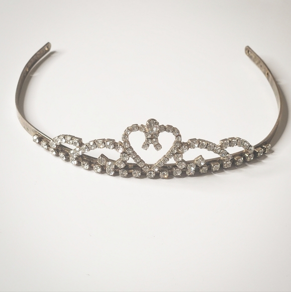 Accessories | Vintage Silver Tone Rhinestone Adjustable Crown | Poshmark